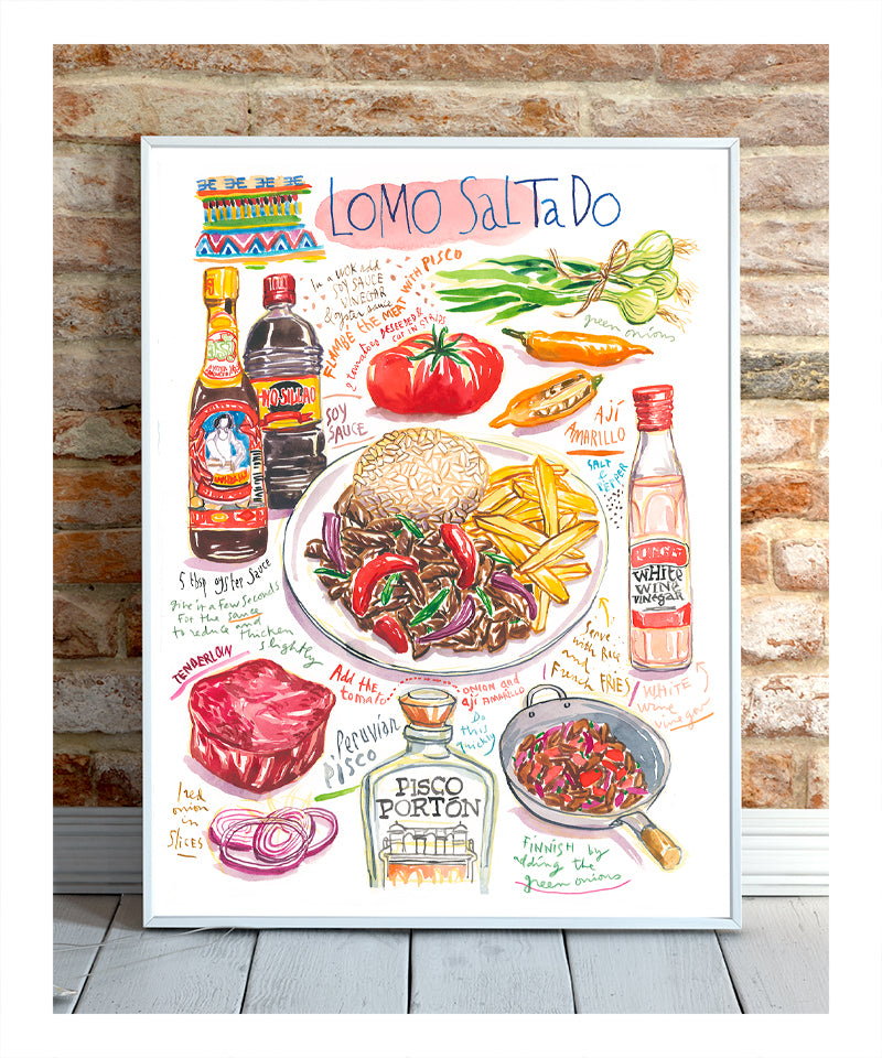 Kitchen art prints, food illustrations, watercolor recipe posters ...