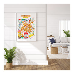 Gingerbread Cookies recipe poster, Christmas watercolor biscuits print ...